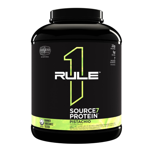 RULE1 SOURCE 7 PROTEIN 5LBS and zero banned substances. – NUTRIZONE.CA